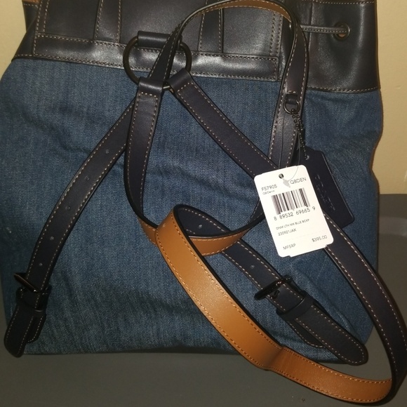 Coach | Bags | Coach Denim Leather Blue Jean Backpack | Poshmark